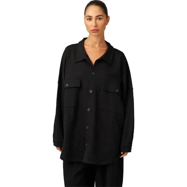 GOTTEX Cozy Coast Airport Button Up Shacket - Black
