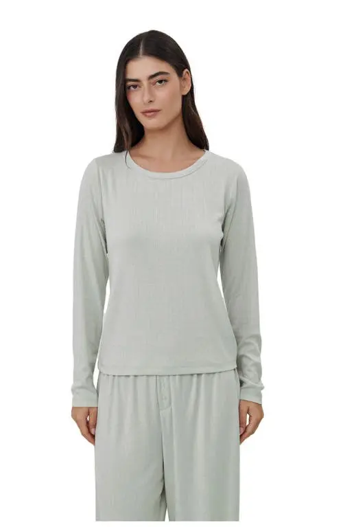 GOTTEX Pointelle Loungewear Top - Light-green