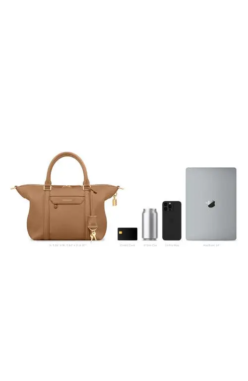 MAISON DE SABRE Small Leather Weekender - Sandstone Brown