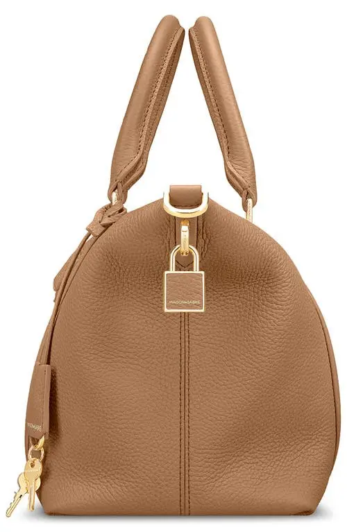 MAISON DE SABRE Small Leather Weekender - Sandstone Brown