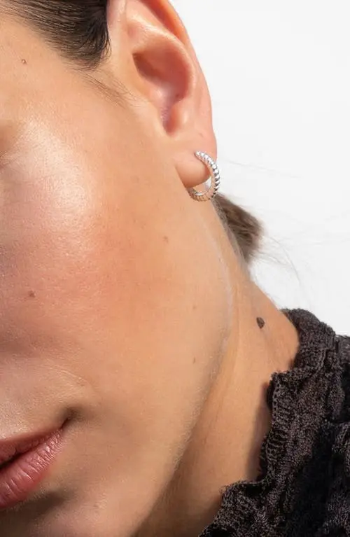 DOWER & HALL Twist Huggie Hoop Earrings - Sterling Silver