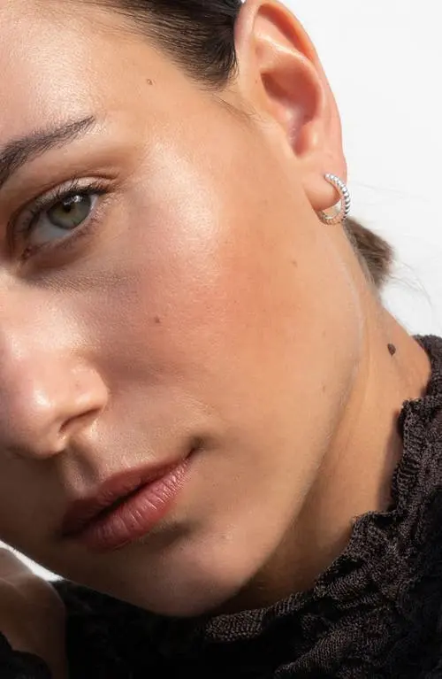 DOWER & HALL Twist Huggie Hoop Earrings - Sterling Silver