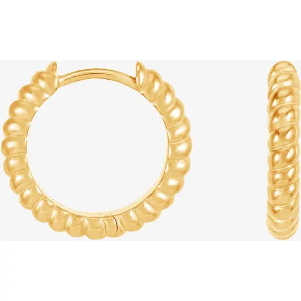 DOWER & HALL Twist Huggie Hoop Earrings - Yellow Gold Vermeil