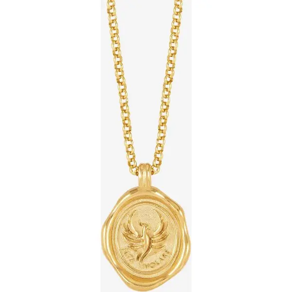 DOWER & HALL Fly High Phoenix Talisman Necklace - Yellow Gold Vermeil