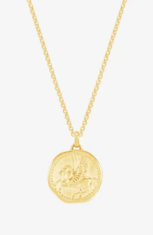 DOWER & HALL Pegasus Talisman Necklace - Yellow Gold Vermeil