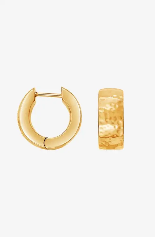DOWER & HALL Chubby Nomad Huggie Hoop Earrings - Yellow Gold Vermeil