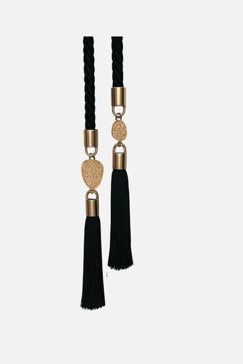 DANIELA MILLAN JEWELRY Silk Tassel Belt - Black