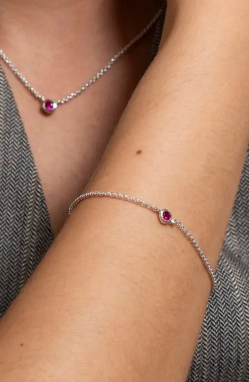 DOWER & HALL Ruby Dewdrop Chain Bracelet