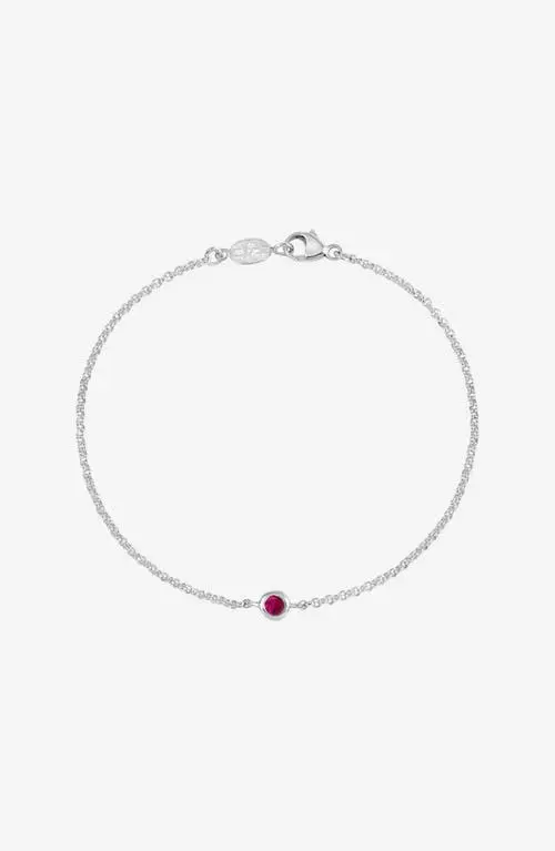 DOWER & HALL Ruby Dewdrop Chain Bracelet - Sterling Silver