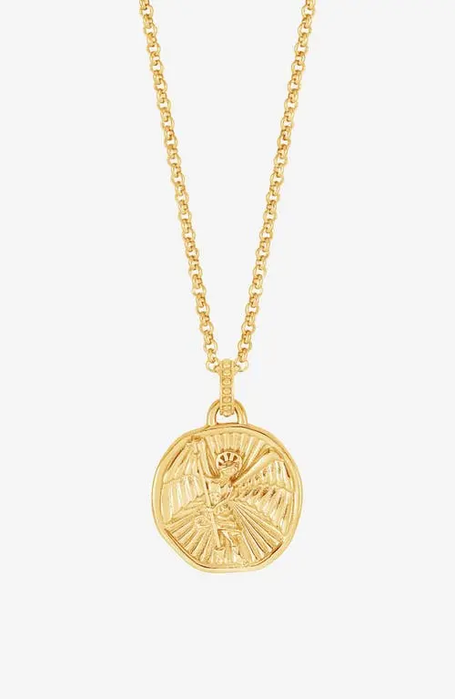 DOWER & HALL St. Michael Talisman Necklace - Yellow Gold Vermeil