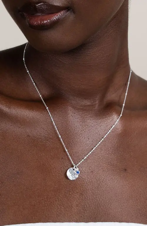 DOWER & HALL Hammered Disc And Sapphire Necklace