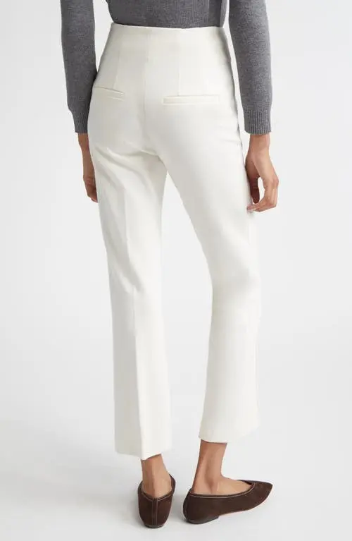 Veronica Beard Kean Pintuck Pleat Crop Pants - Dove
