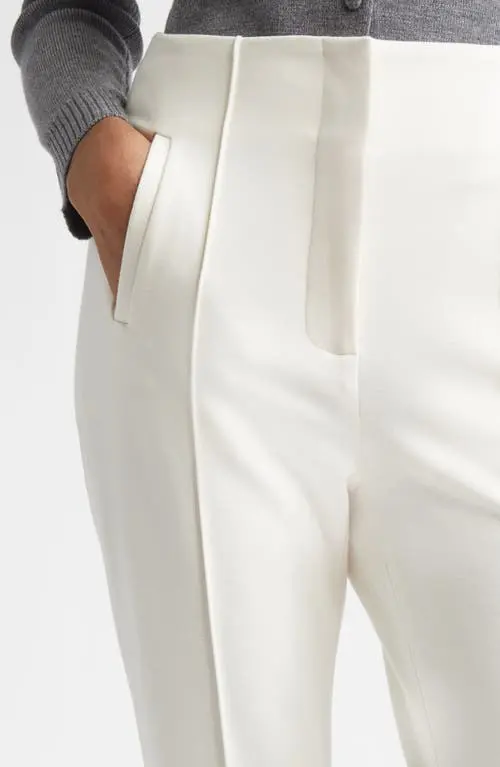 Veronica Beard Kean Pintuck Pleat Crop Pants - Dove
