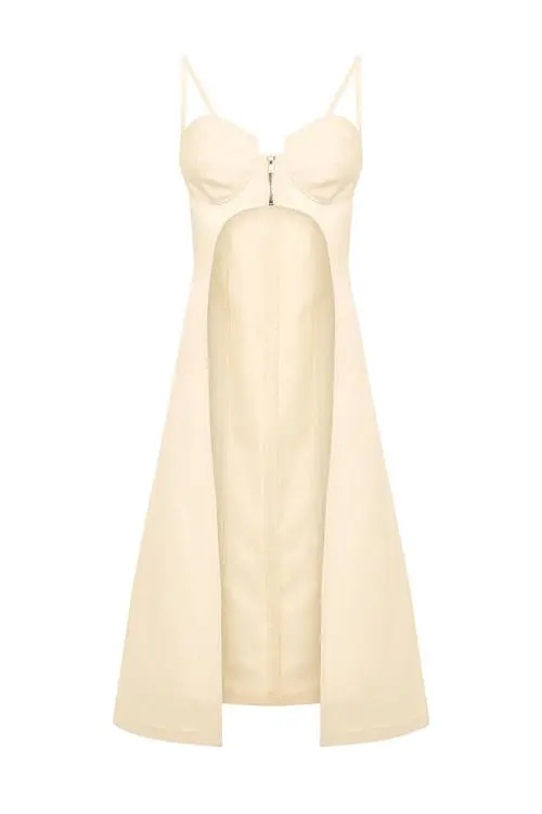 JENDUE Davidson Body Dress - Ecru