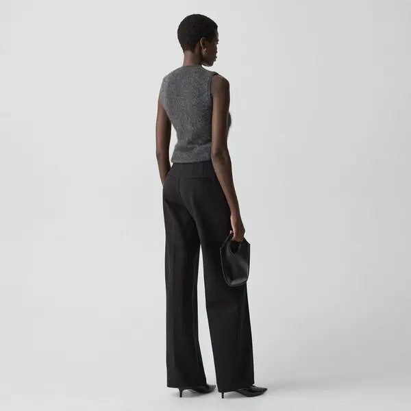 Theory Classic Straight Leg Knit Ponte Pant - Black