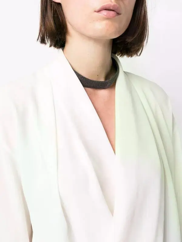 Brunello Cucinelli Silk Wrap Blouse