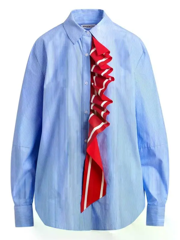 Essentiel Antwerp Striped Button-down Shirt With Ribbon Detailing