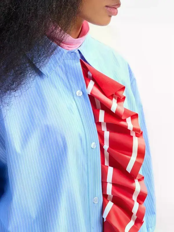 Essentiel Antwerp Striped Button-down Shirt With Ribbon Detailing