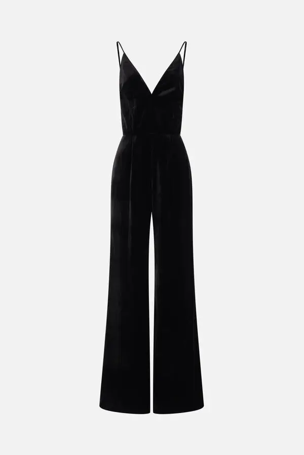 Raquel Diniz Silk-blend Velvet Jumpsuit - Black