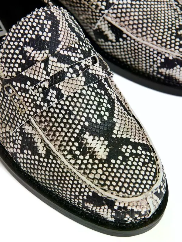 Essentiel Antwerp Snake-effect Leather Loafers