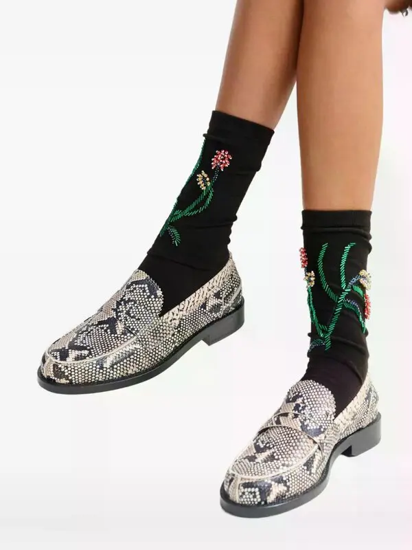 Essentiel Antwerp Snake-effect Leather Loafers