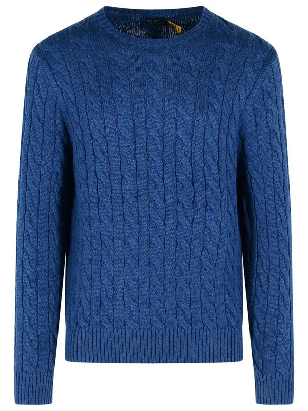 Polo Ralph Lauren Cotton Braided Pattern Sweater - Blue