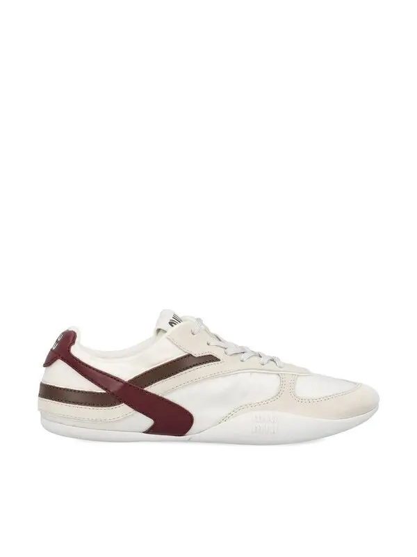 Miu Miu New Balance X Calf Leather Sneakers - White+amaranth