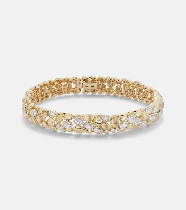 RAINBOW K Blossom Small Bracelet With Diamonds - Gold