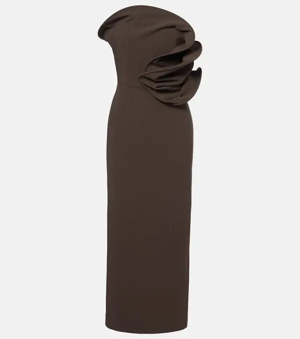 Magda Butrym Draped Wool-blend Cocktail Dress - Brown