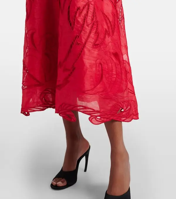 LEO LIN Aubrey Linen-blend Canvas Midi Dress