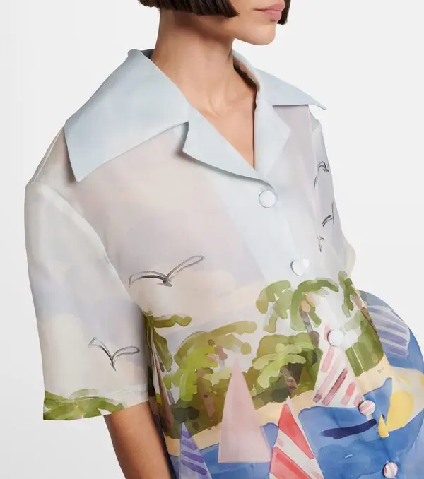 LEO LIN Casey Printed Silk Shirt
