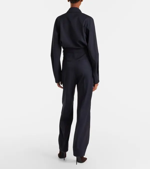 Victoria Beckham Wool-blend Jumpsuit - Blue