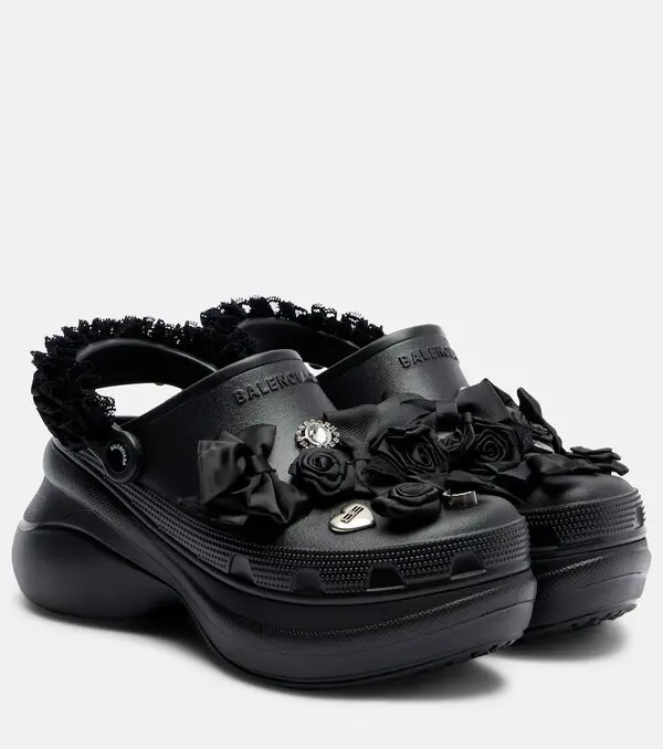 Balenciaga X Crocs Jibbitz Platform Mules - Black
