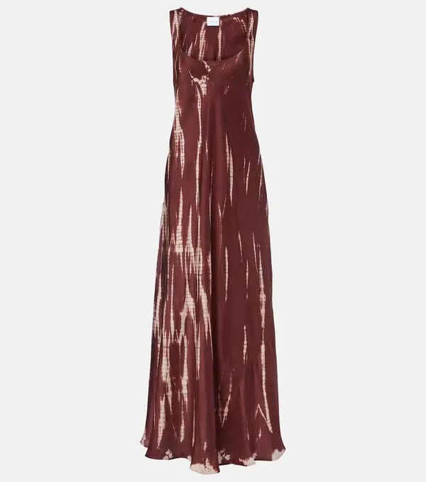 Anna Kosturova Tie-dye Silk Maxi Dress - Brown