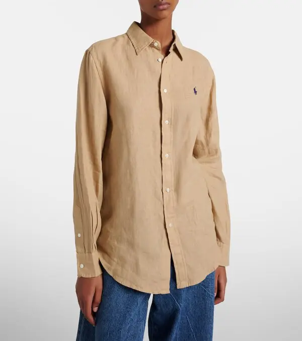 Polo Ralph Lauren Logo Linen Shirt - Beige