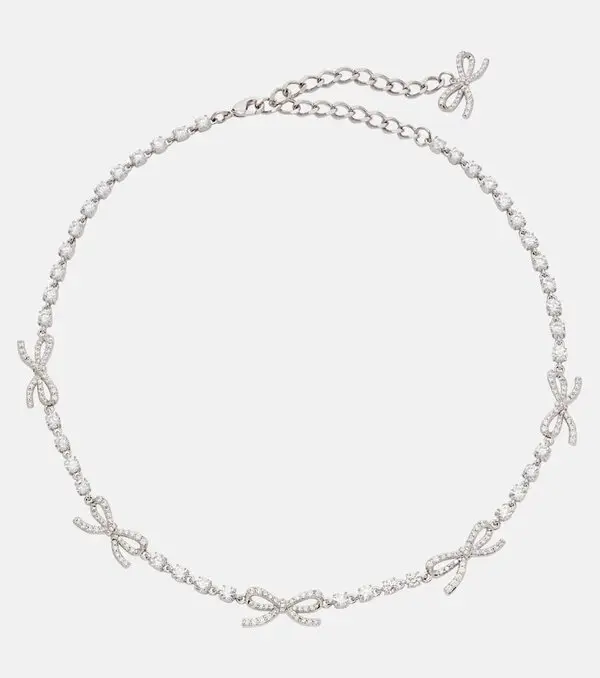 SELF-PORTRAIT Crystal-embellished Necklace - Silver
