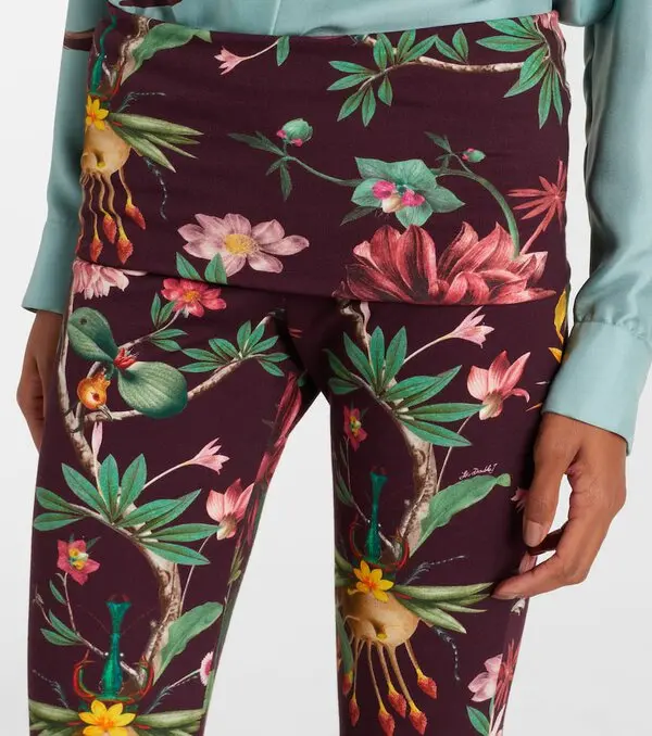 La DoubleJ Floral Cotton-blend Flared Pants