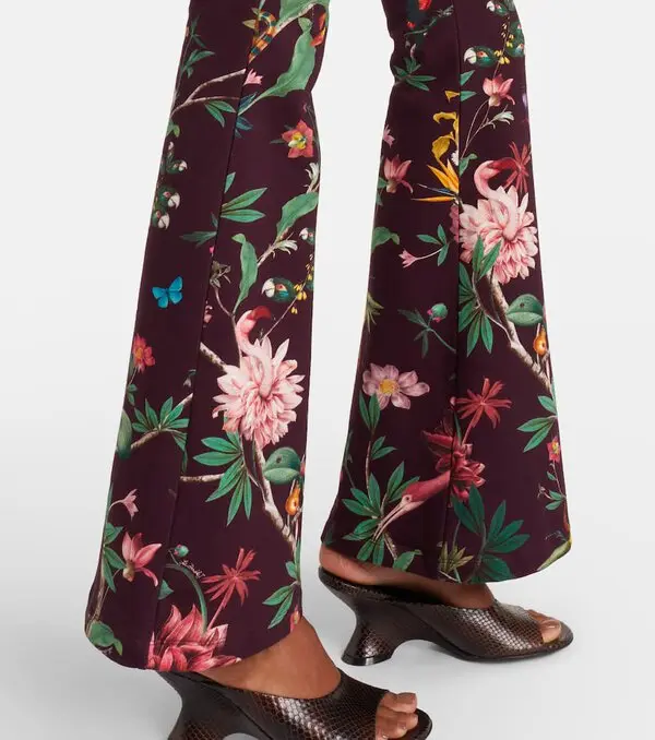 La DoubleJ Floral Cotton-blend Flared Pants