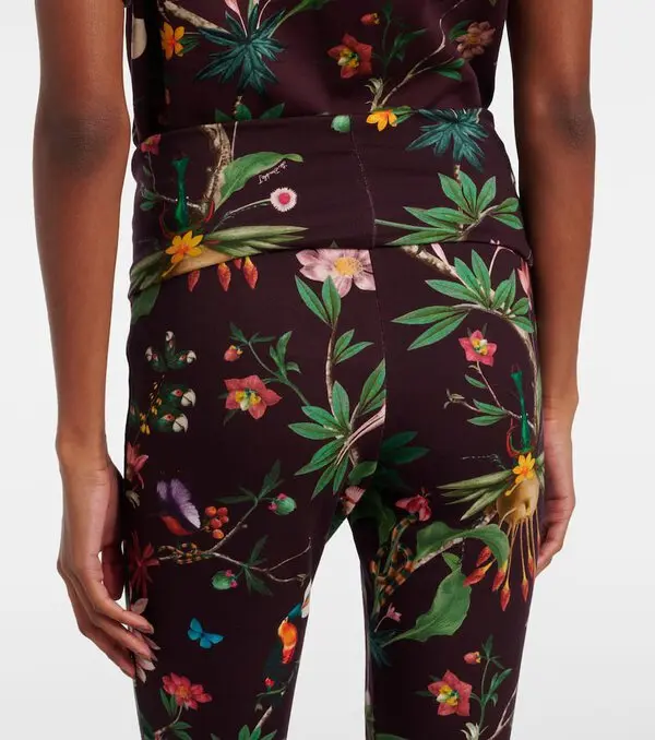 La DoubleJ Floral Cotton-blend Flared Pants