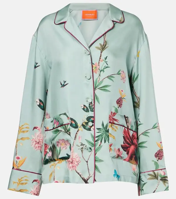La DoubleJ Printed Silk Shirt - Blue