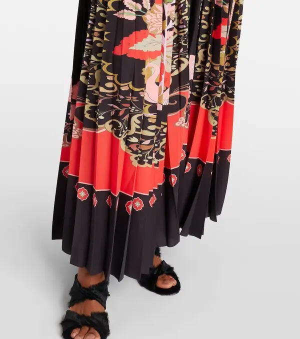 La DoubleJ Accordion Pleated Printed Maxi Dress - Multicoloured