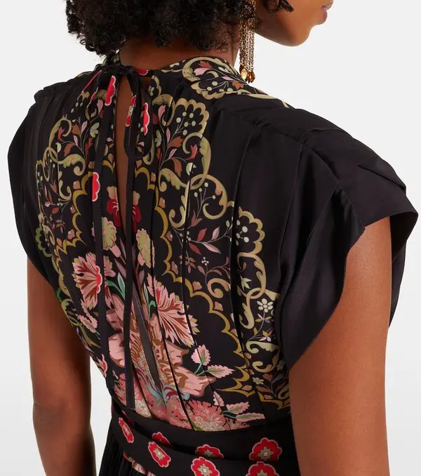 La DoubleJ Accordion Pleated Printed Maxi Dress - Multicoloured