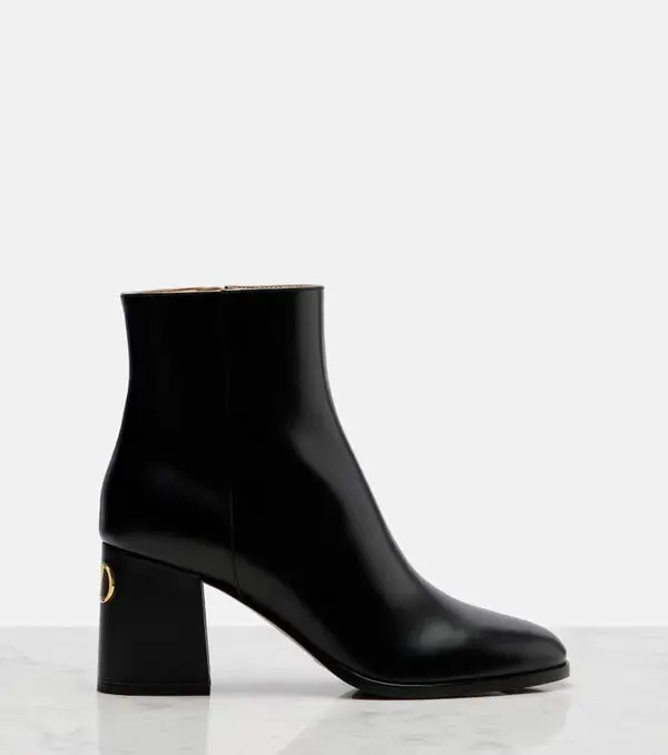 Valentino Garavani Vlogo Leather Ankle Boots