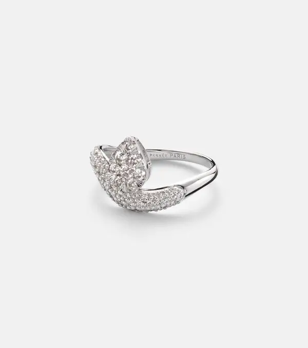 PERSEE Persée Wave Alliance 18kt White Gold Diamond Ring - Silver