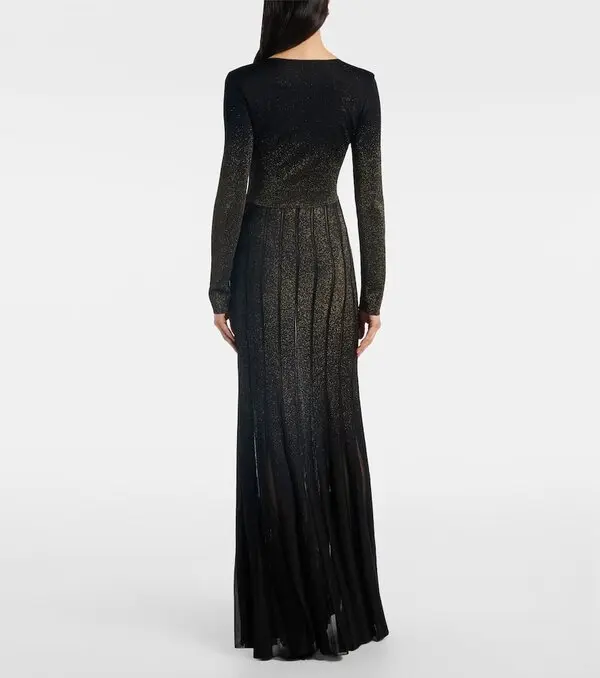 Roberto Cavalli Glitter Pleated Gown
