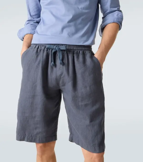 Fedeli Vico Linen Bermuda Shorts - Grey