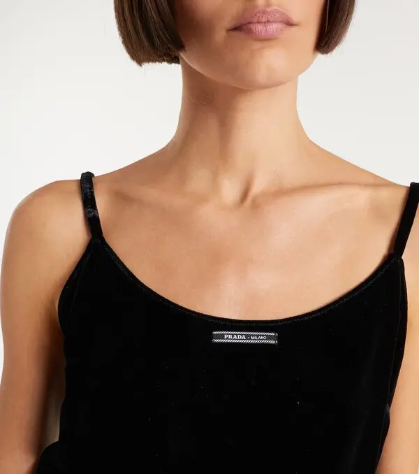 Prada Lace-trimmed Velvet Camisole