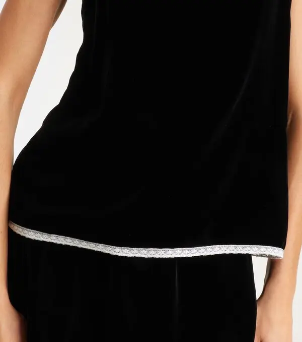 Prada Lace-trimmed Velvet Camisole