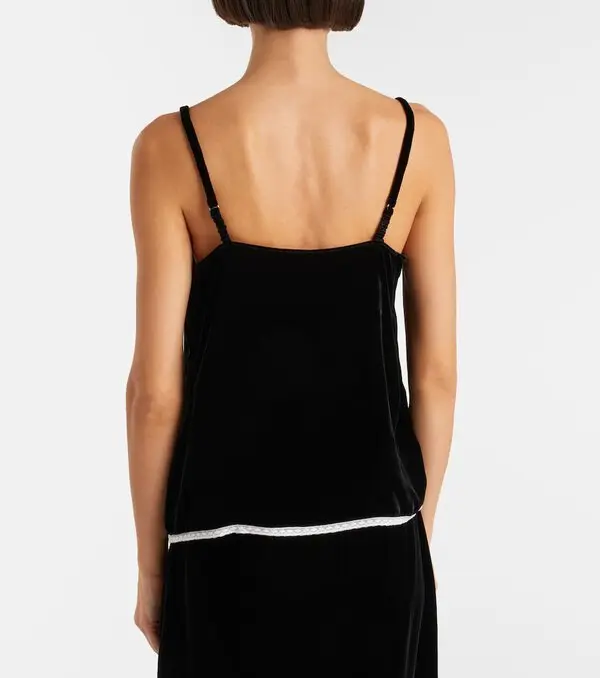 Prada Lace-trimmed Velvet Camisole