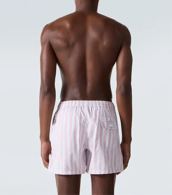 Fedeli Madeira Striped Swim Trunks - Pink